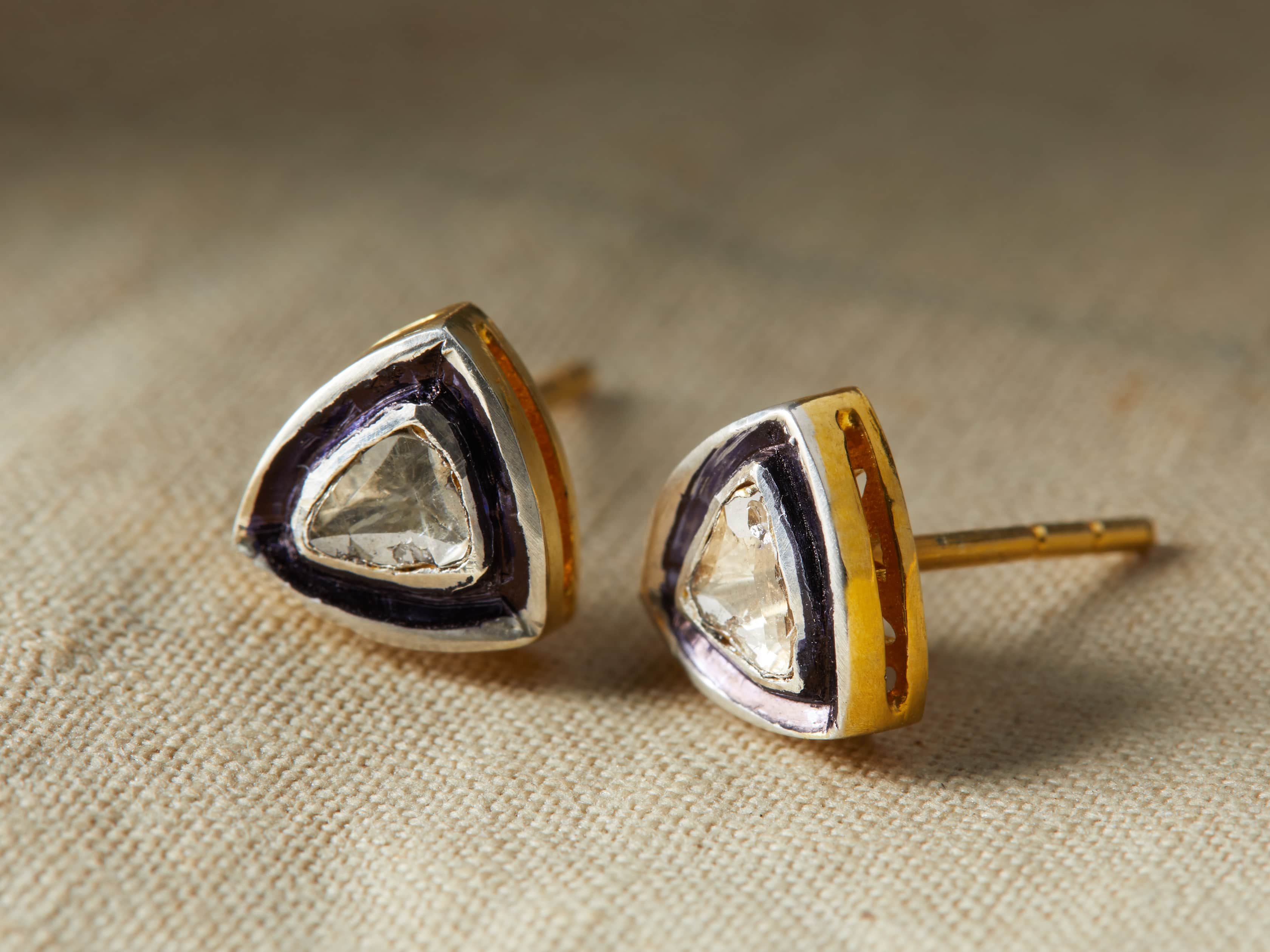 Polki Stud Earrings in Diamond Arhaus