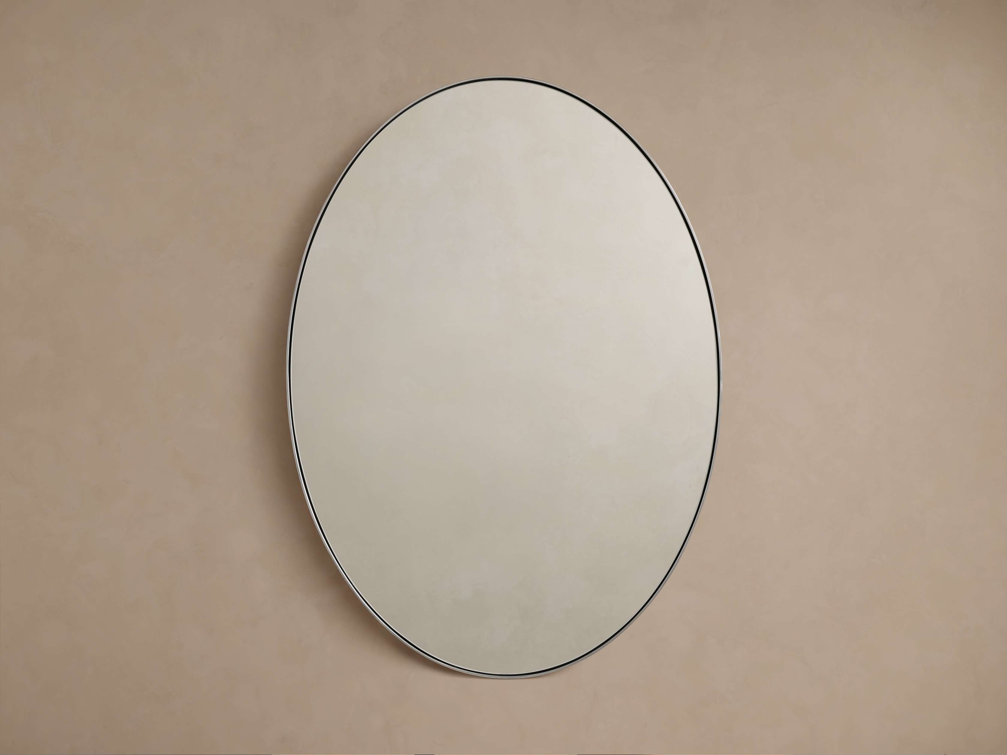 Lira Oval Bath Wall Mirror in Nickel – Arhaus