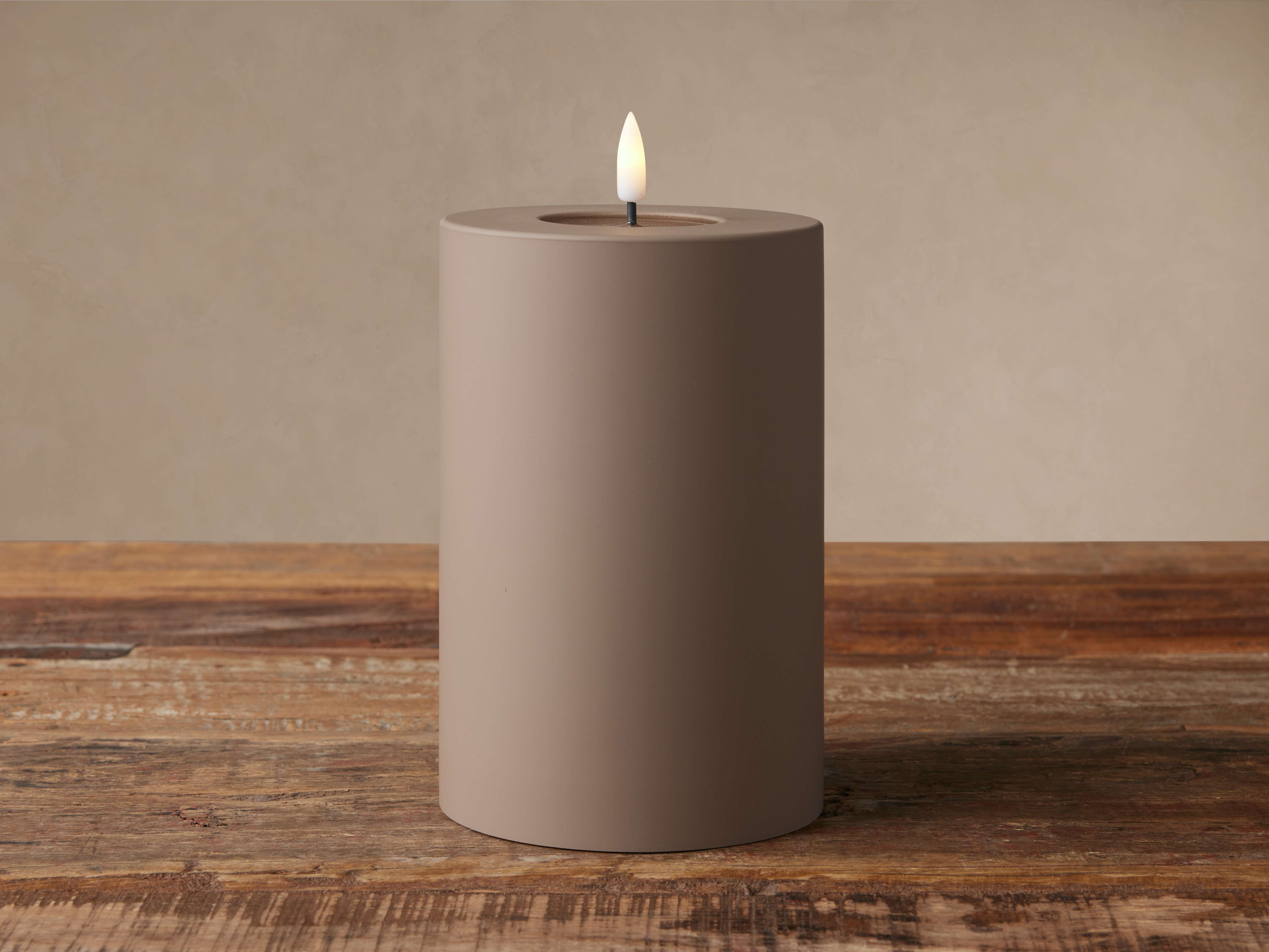 Matte Outdoor LED Candle in Brown (Set of 2) – Arhaus