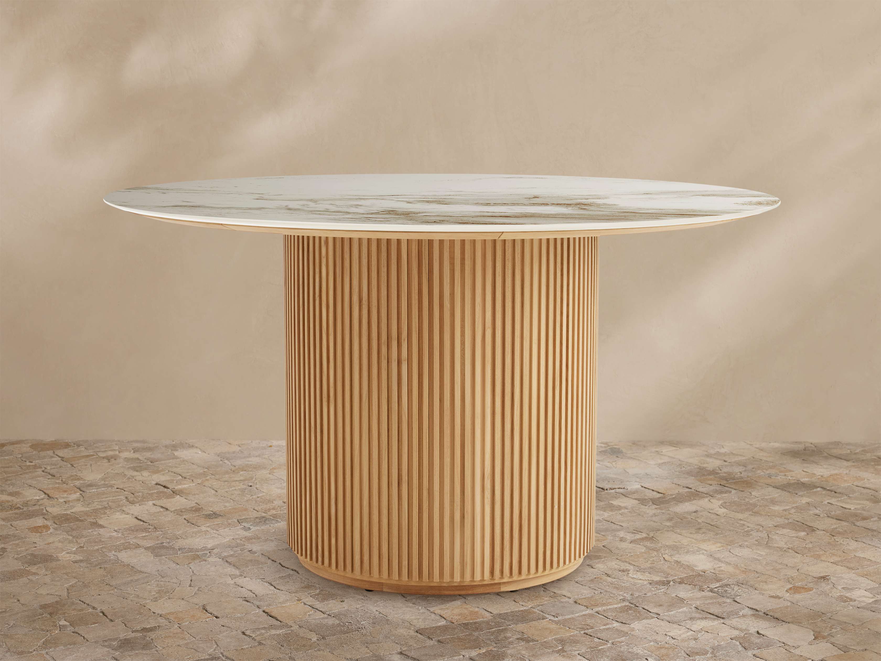 Beaumont Outdoor Teak Round Dining Table – Arhaus