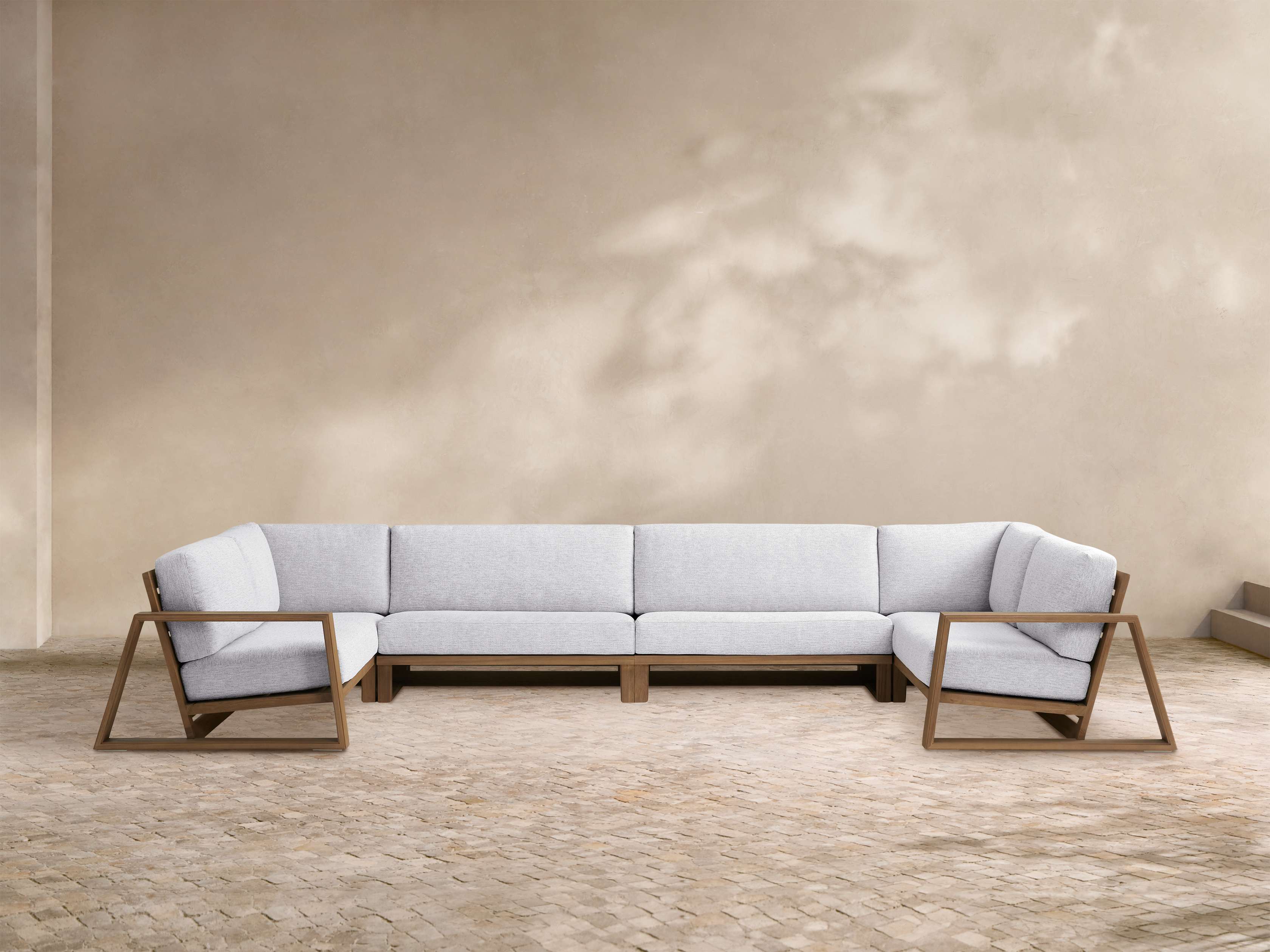 Canyon Outdoor Teak Four-Piece Sectional – Arhaus
