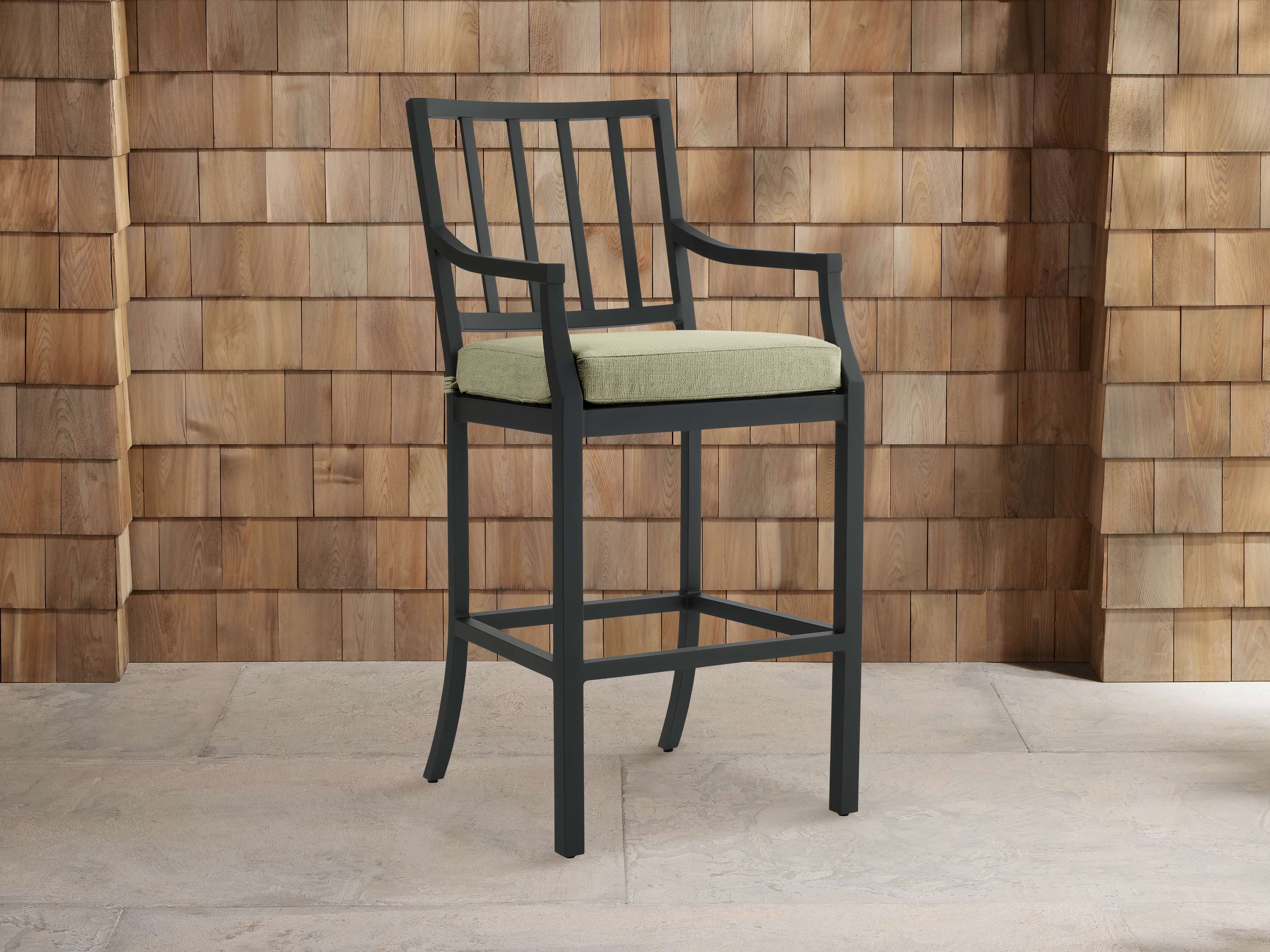 Montego Outdoor Aluminum Barstool in Eden Sage – Arhaus