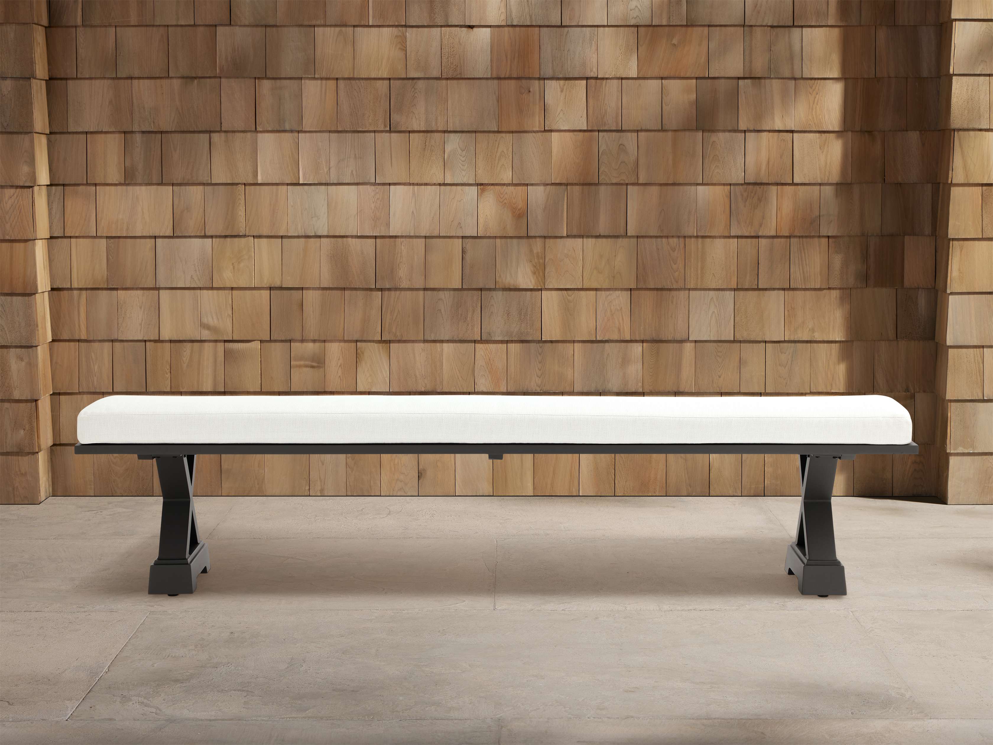 Montego Outdoor Aluminum Dining Bench – Arhaus